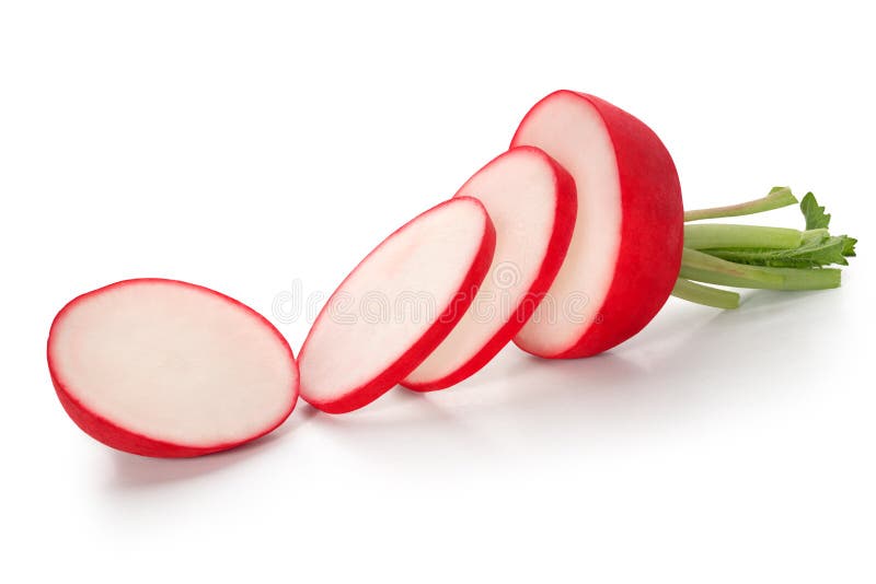 One Cut Red Radish Root Vegetable Stock Image - Image of healthy ...