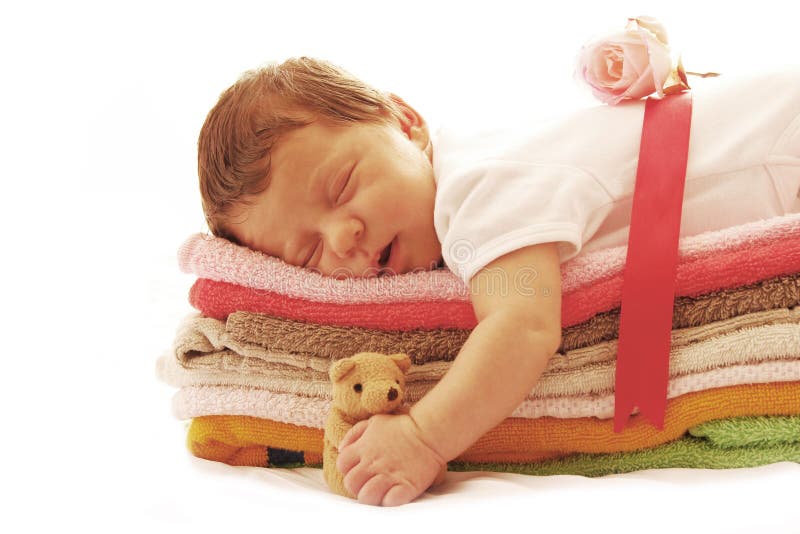 One Cute Little Newborn Baby Stock Image - Image of parent, lying: 35213411