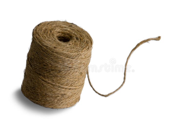 One Isolated Coil of Brown Heavy Duty String Stock Photo - Image of ...