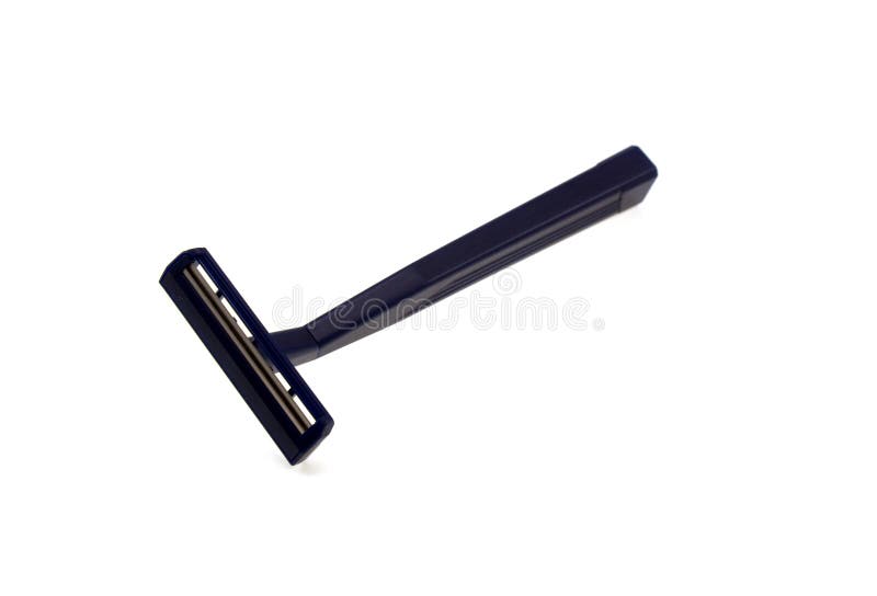 One Dark Blue Disposable Razor for Shaving Stock Image - Image of human ...