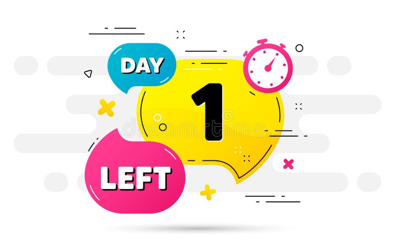 One Day Left Icon. 1 Day To Go. Vector Stock Vector - Illustration of ...
