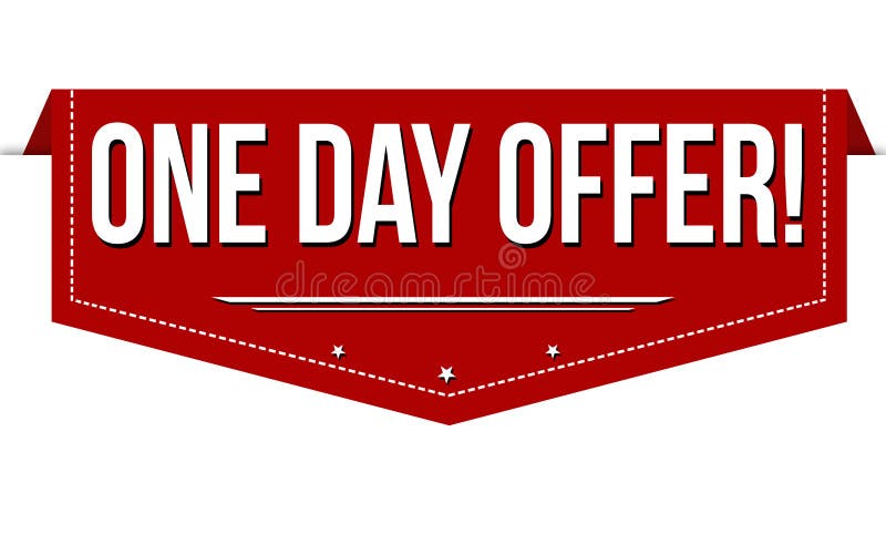 One Day Offer Banner Design Stock Vector - Illustration of label ...