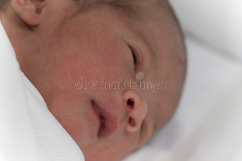 One day old, newborn baby. stock image. Image of adorable - 163460897