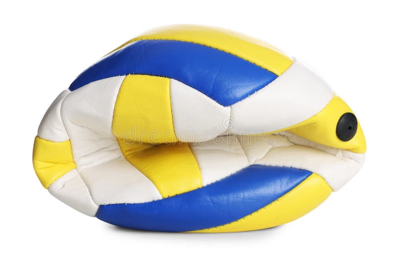 One Deflated Volleyball Ball Isolated on White Stock Image - Image of ...