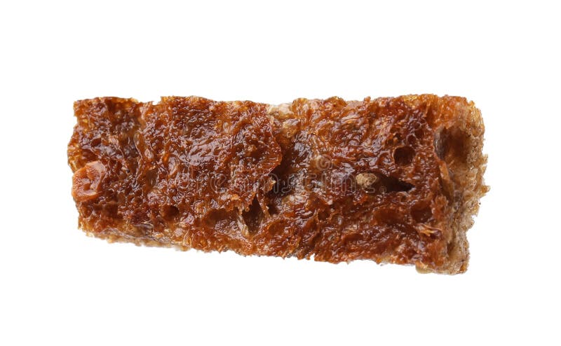 One Delicious Crispy Rusk Isolated on White Stock Photo - Image of diet ...