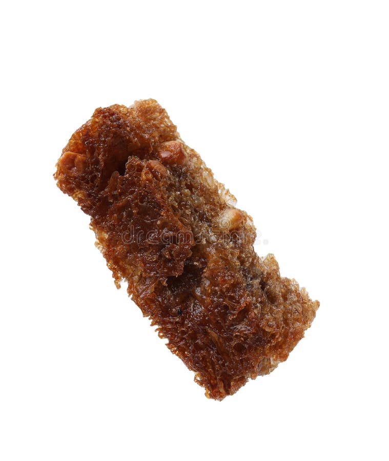 One Delicious Crispy Rusk Isolated on White Stock Image - Image of ...