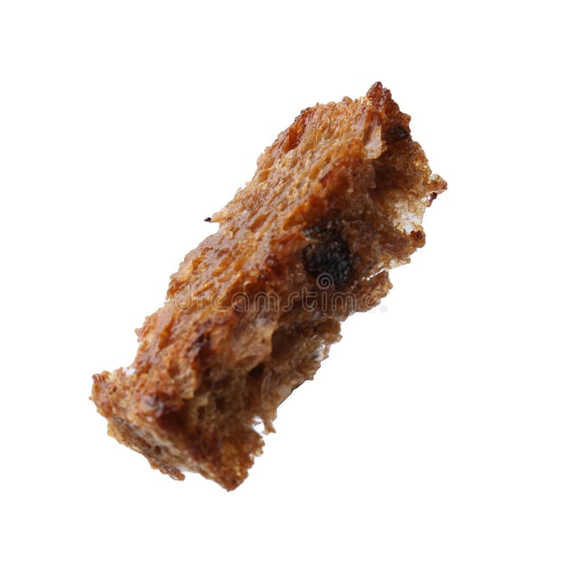 One Delicious Crispy Rusk Isolated on White Stock Image - Image of ...
