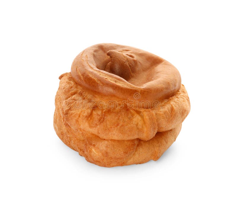 One Delicious Fresh Profiterole Isolated on White Stock Photo - Image ...