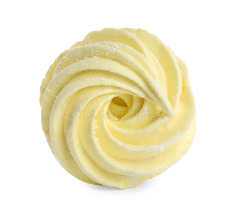 One Delicious Yellow Zephyr Isolated on White Stock Image - Image of ...