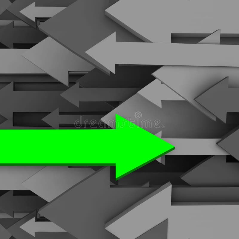One Different Arrow Opposite Direction of Group Stock Illustration ...