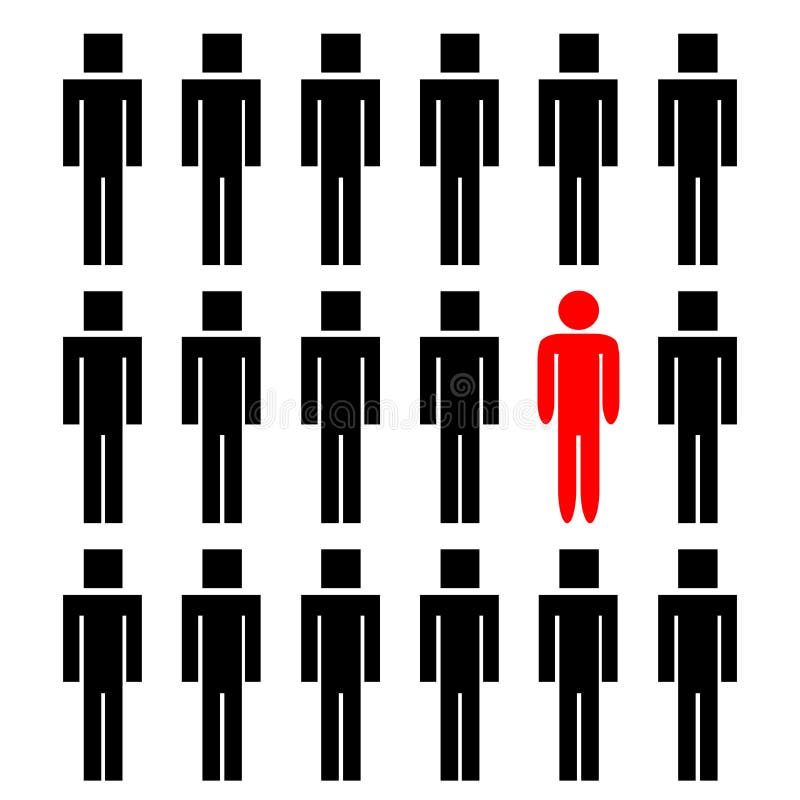One Different Man among Another People Stock Vector - Illustration of ...