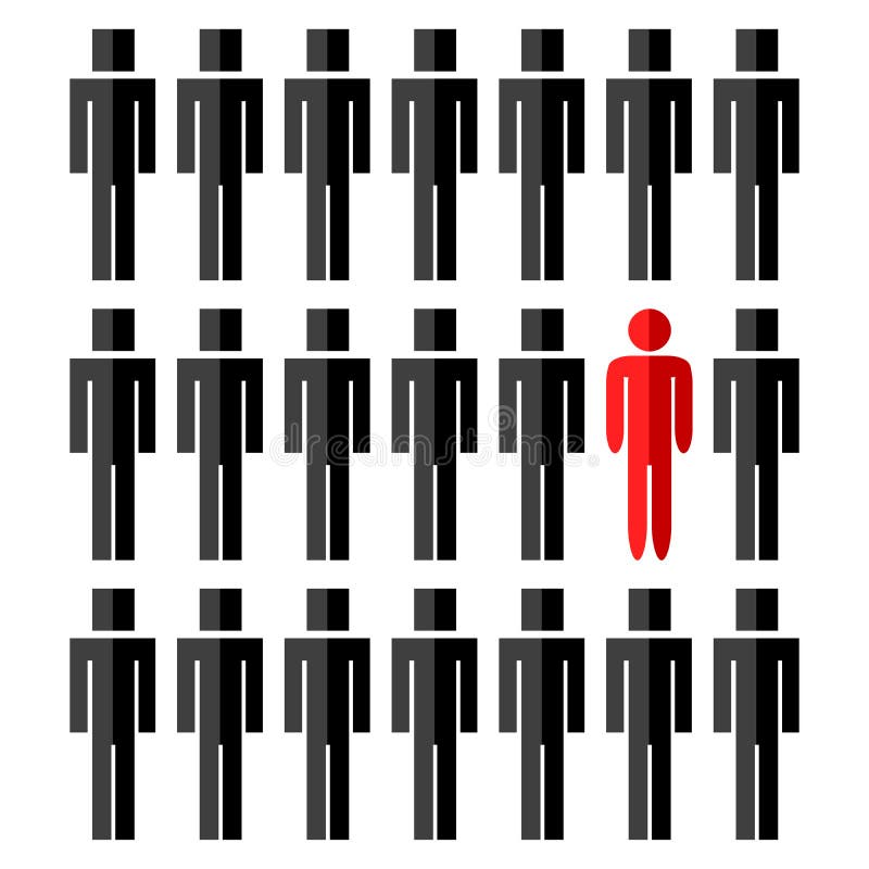 One Different Man among Another People Stock Vector - Illustration of ...