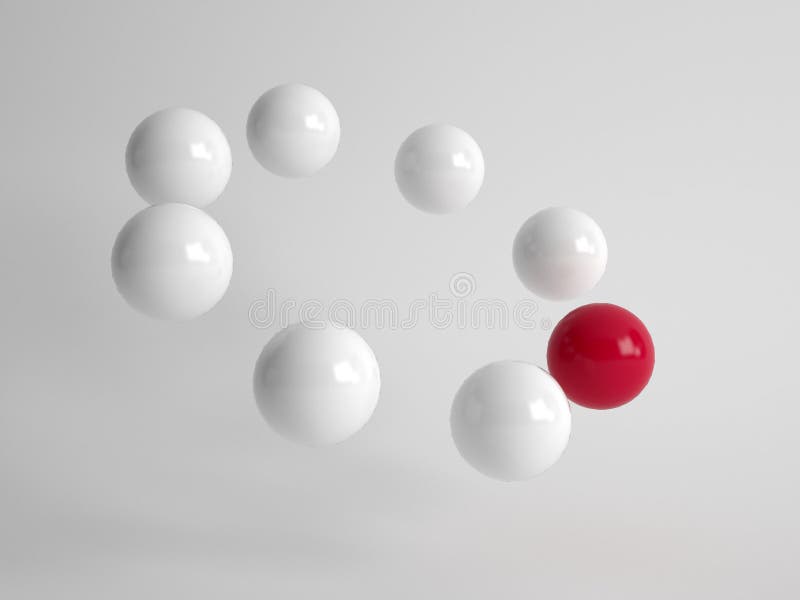One Different Red Ball in a Circle Stock Illustration - Illustration of ...