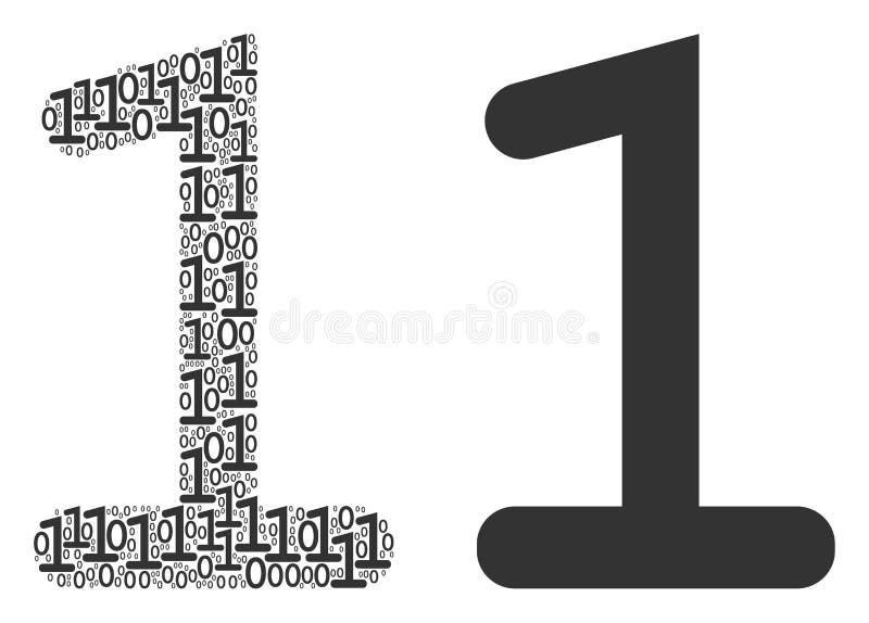 One Digit Collage of Binary Digits Stock Vector - Illustration of ...