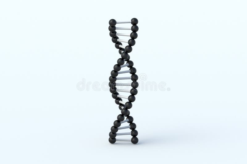 One DNA Structure on Gray Background. Spiral Molecule Model. Genetic ...