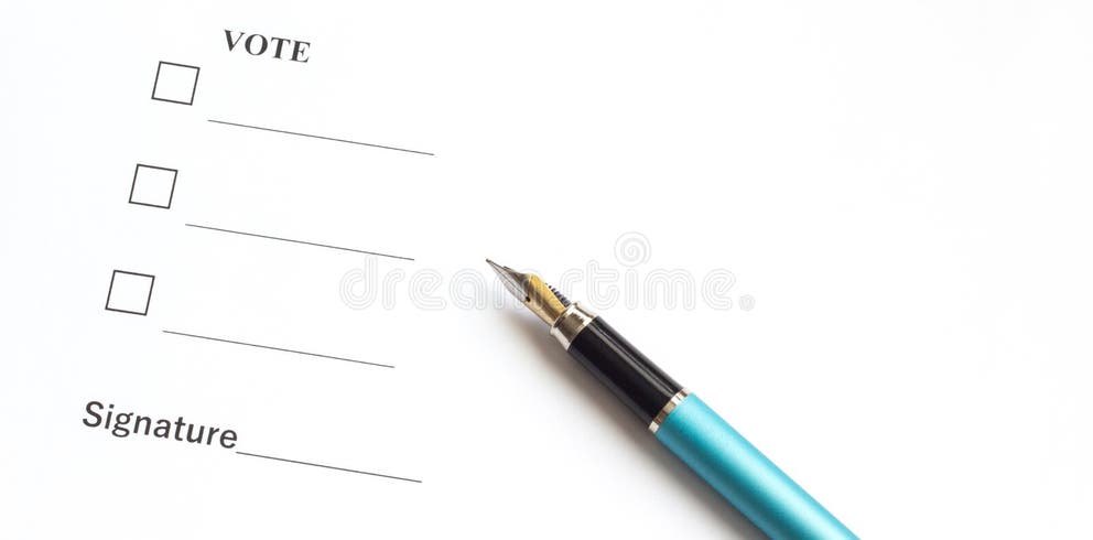 One Document for Voting and Signing, Close-up Stock Image - Image of ...