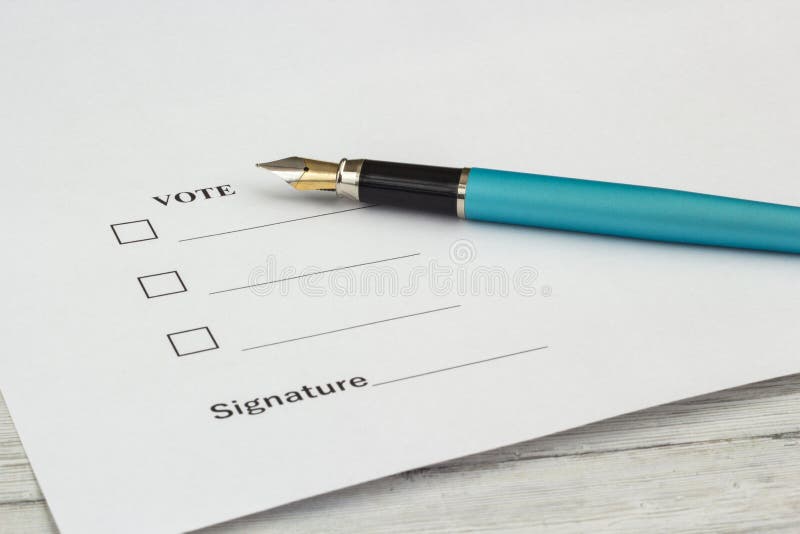 One Document for Voting and Signing, Close-up Stock Image - Image of ...