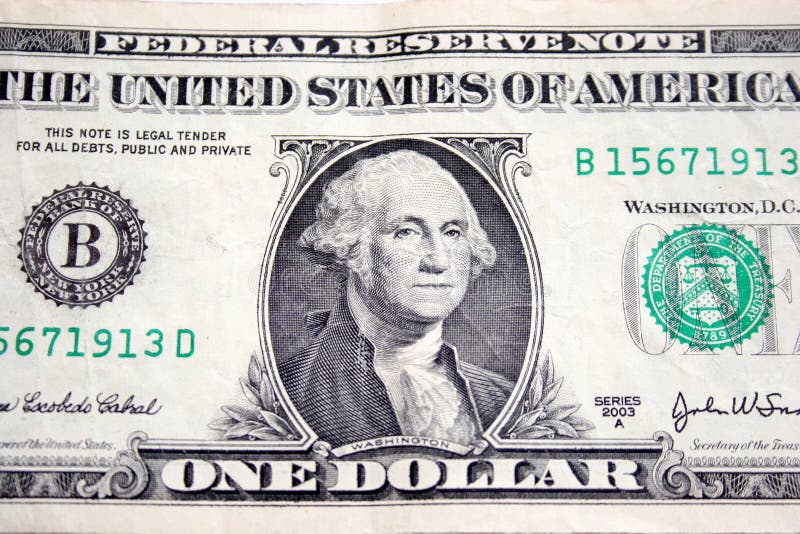 One dollar stock image. Image of bank, closeup, macro - 1056453