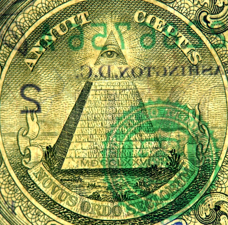 One Dollar Bill-Great Seal-Pyramid Stock Photo - Image of tender, money ...