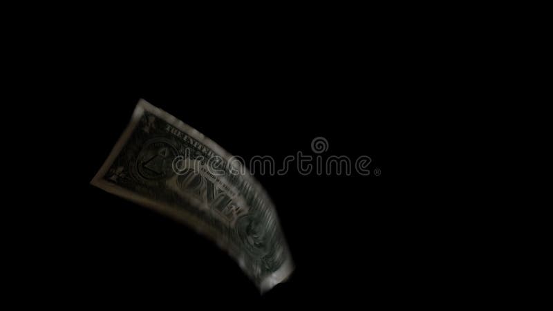 A One Dollar Banknote Fluttering on a Black Background. Stock Footage ...