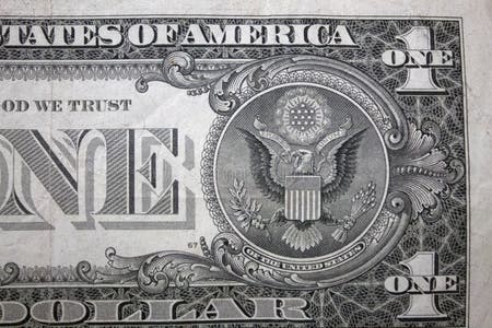 One dollar bill back stock photo. Image of label, drawing - 254887580