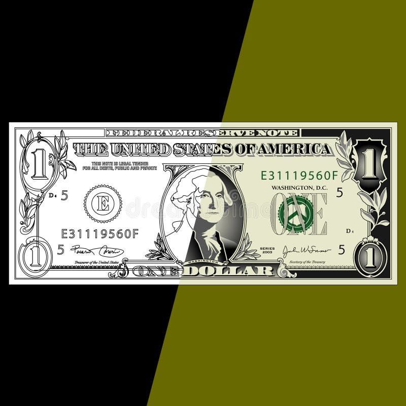 One dollar illustration stock vector. Illustration of bill - 5324083