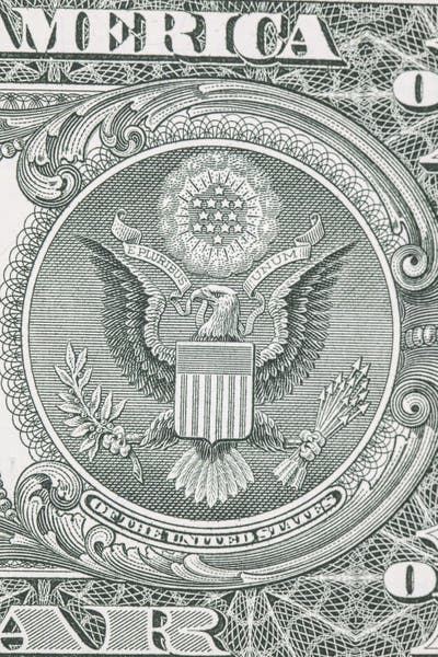 One Dollar Bill Reverse Macro Stock Photo - Image of close, revers ...