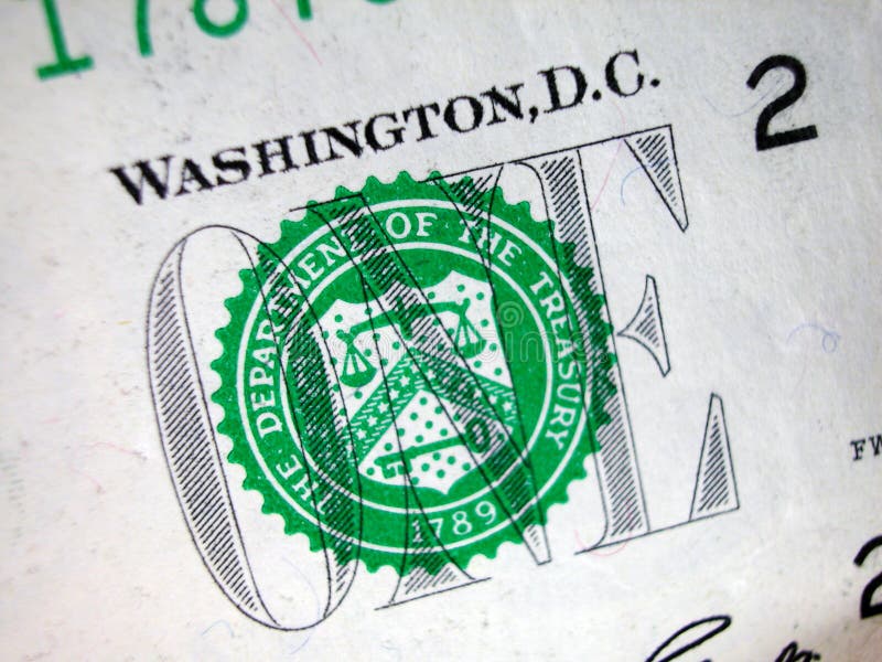 One Dollar Bill-Treasury Seal Picture. Image: 4748868