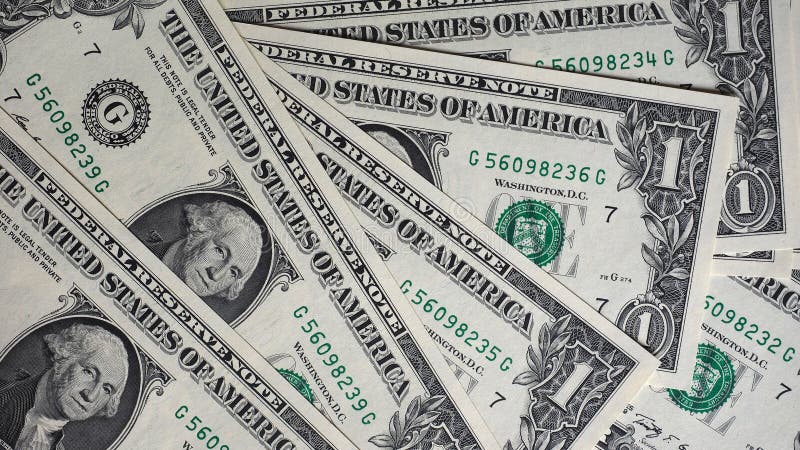 One dollar bills stock image. Image of finance, dollar - 299064641