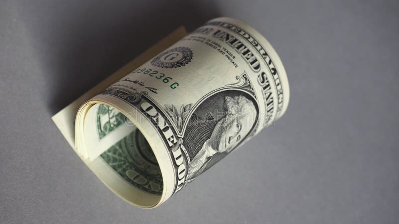 One dollar bills roll stock image. Image of money, american - 309524163