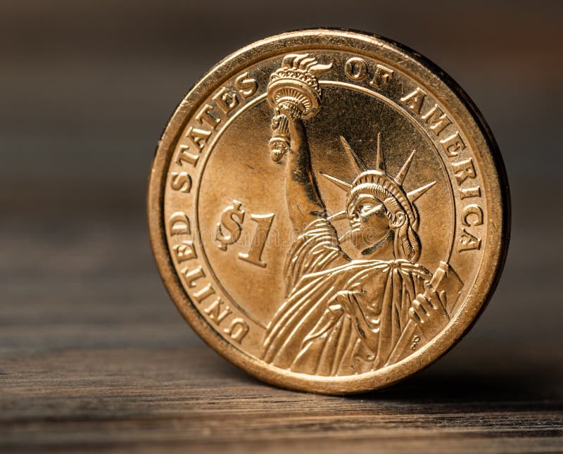 One dollar coin stock photo. Image of finance, coin - 164415662