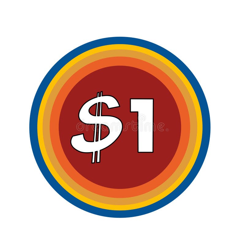 One Dollar Coin Icon in Flat Style Isolated on White Background ...