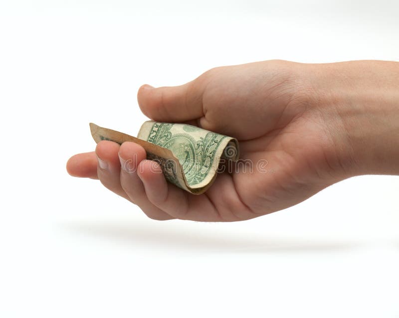 One dollar in the hand stock photo. Image of holding - 12028756