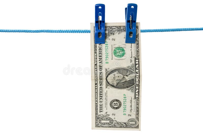 One Dollar Hung on a Washing Line Stock Image - Image of clothesline ...