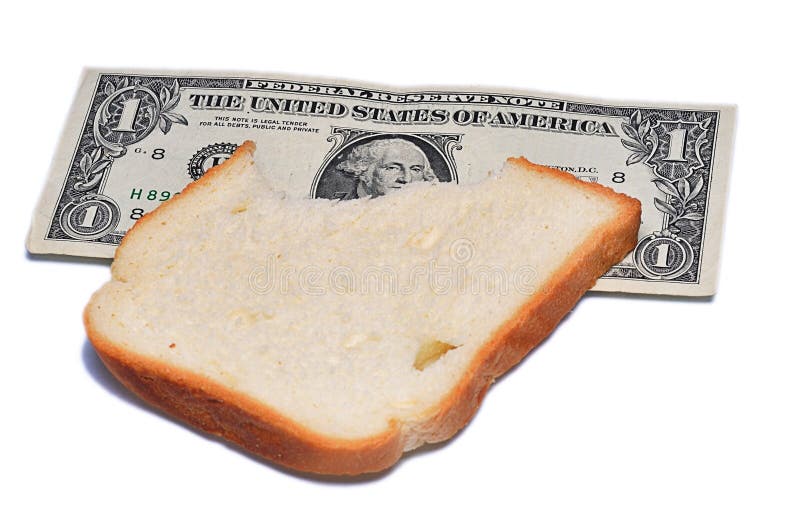 One dollar near bread stock image. Image of crisis, depression - 7218457