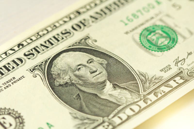 One Dollar with One Note. 1 Dollars Stock Photo - Image of banking ...