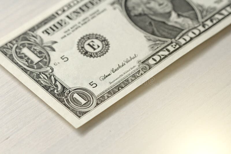 One Dollar with One Note. 1 Dollars Stock Image - Image of money, bills ...