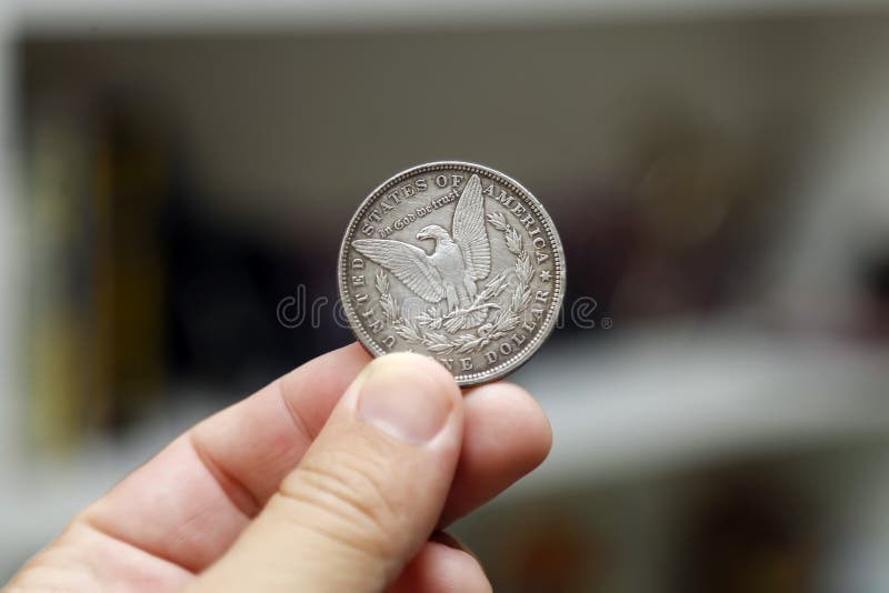 One Dollar Silver Coin - Morgan Dollar Stock Image - Image of rich ...