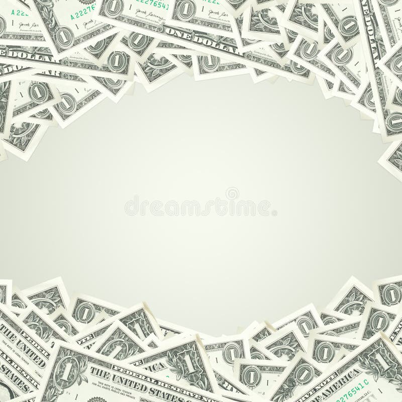 One Dollars Bill Template. Money Pile 1 Dollar Bills Stock Photo ...
