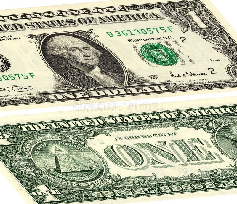 One Dollars USA. the Front and the Reverse Side. Stock Image - Image of ...