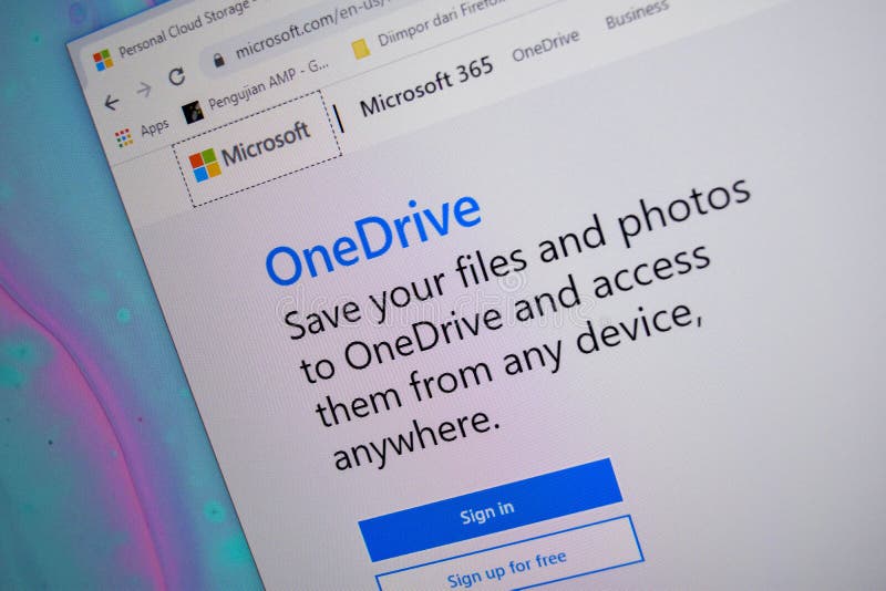 One Drive App for Microsoft Logo on the Smartphone Screen . Editorial ...