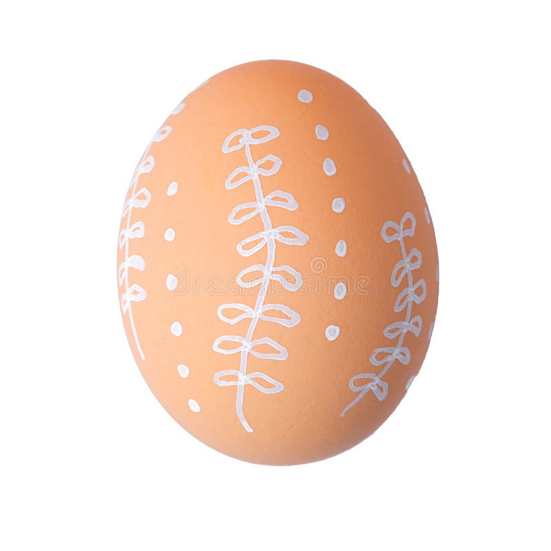 Single Natural Beige Easter Egg Isolated on a White Background. Stock ...
