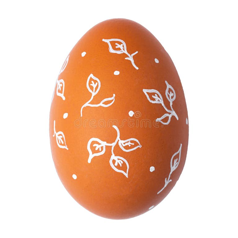 Single Natural Brown Easter Egg Isolated on a White Background. Stock ...