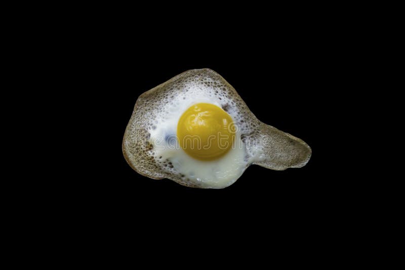 One eggs. stock image. Image of dish, black, protein - 65123283