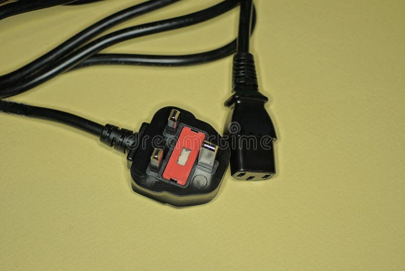 One Electrical Plug with a Black Wire Stock Photo - Image of extension ...