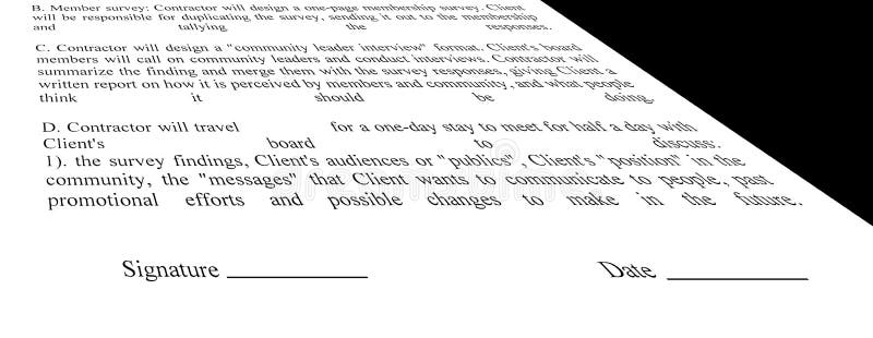 One Empty Blank Contract Form, Stock Image - Image of signature, sign ...