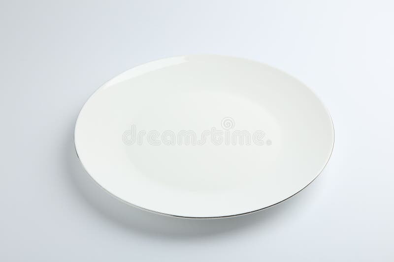 One Empty Ceramic Plate Isolated on White Stock Image - Image of ...