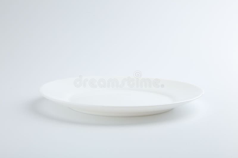 One Empty Ceramic Plate Isolated on White Stock Photo - Image of dish ...