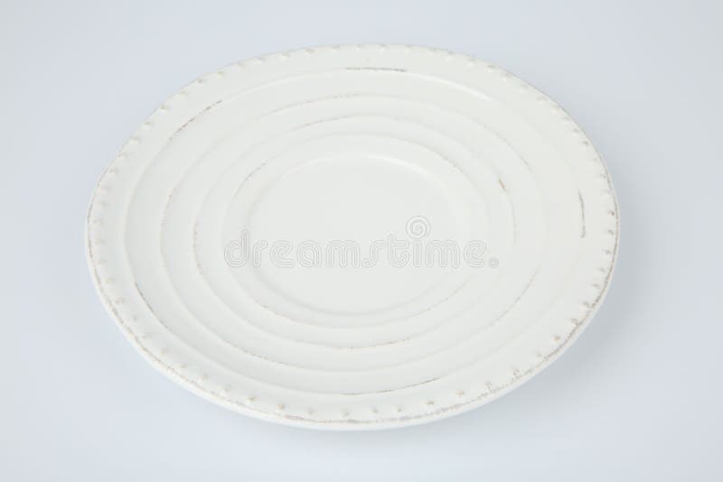 One Empty Ceramic Plate on White Background Stock Image - Image of ...