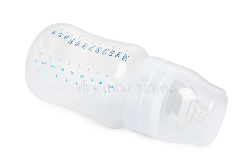 Empty Feeding Bottle for Baby Milk Isolated on White Stock Photo ...